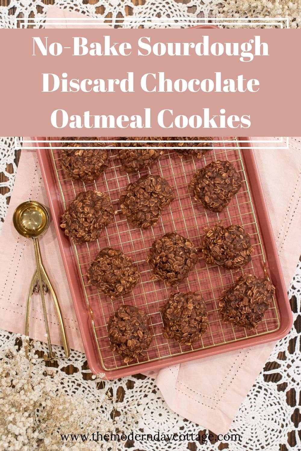 No Bake Sourdough Discard Chocolate Oatmeal Cookies